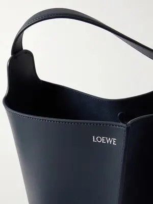 Loewe Bilbao Suede And Leather Tote - Blue