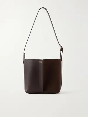 Loewe Bilbao Suede And Leather Tote - Brown