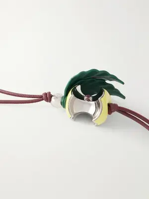 Loewe Leather And Silver-tone Apple Charm - Multi