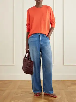B Sides Double Pocket Detail Long Sleeve Cotton T-shirt