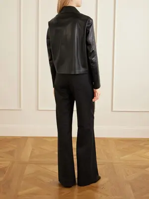 ARMA Cropped Leather Chore Jacket - Black
