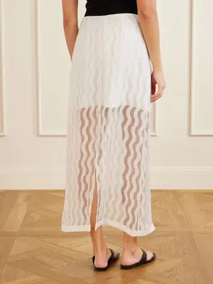 LA LIGNE Alexi Striped Georgette Maxi Skirt