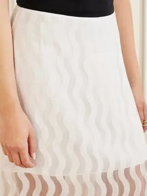 LA LIGNE Alexi Striped Georgette Maxi Skirt