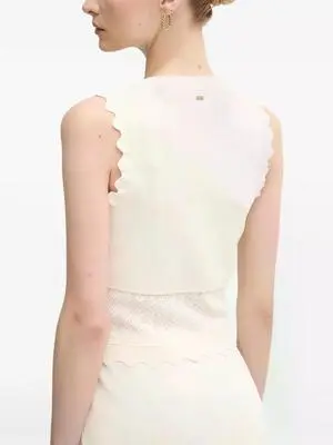 GAUDI Scalloped Trim Knit Top