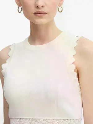 GAUDI Scalloped Trim Knit Top