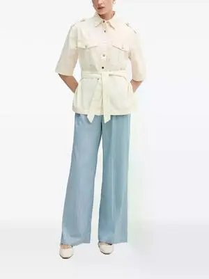 GAUDI Belted Cotton Shirt - Neutrals
