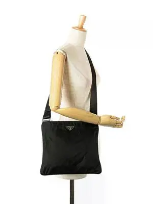 Prada Tessuto Zip Top Crossbody Bag - Black