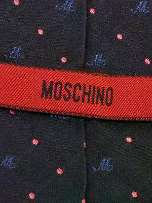 Moschino Monogram Polka-dot Neck Tie