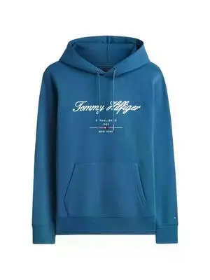 Tommy Hilfiger Logo-print Drawstring Hoodie - Blue
