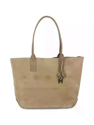 Hogan Suede Tote Bag With Embossed Logo