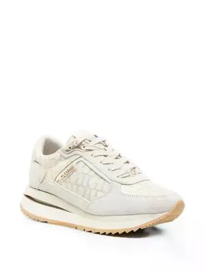 Guess Logo-print Suede-panel Sneakers