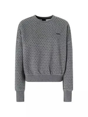 Pinko Crystal-embellished Logo-print Sweatshirt - Grey