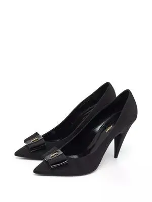 Saint Laurent Anais Bow Detail Pointed Toe High Heel Pumps