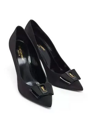Saint Laurent Anais Bow Detail Pointed Toe High Heel Pumps