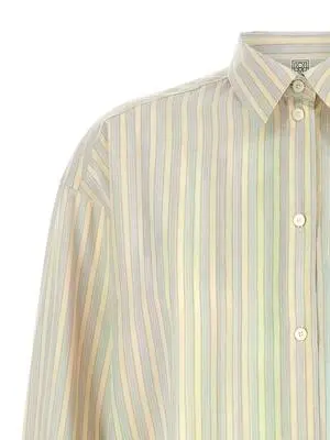 TOTEME Oversized Striped Shirt - Neutrals