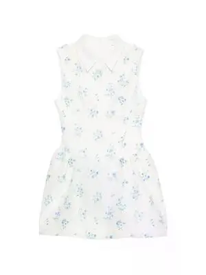 SHUSHU/TONG Sleeveless Floral Print Mini Dress - White