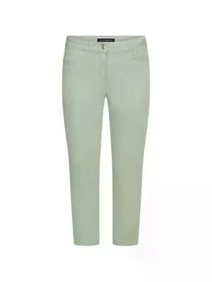 BETTY BARCLAY Cropped Slim Fit Trousers - Green