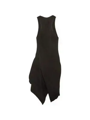 Stella McCartney Rib Knit Asymmetric Midi Dress