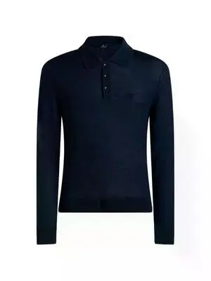 Etro Polo-style Wool And Silk Sweater - Blue