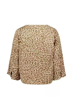 BETTY BARCLAY Leopard Print V-neck Blouse - Brown