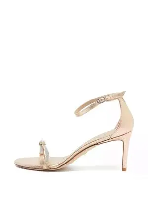 STUART WEITZMAN Embellished Bow Sandals - Gold