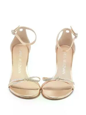 STUART WEITZMAN Embellished Bow Sandals - Gold