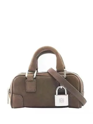 Loewe Nano Suede Amazona Satchel - Grey