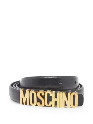 Moschino Classic Logo Leather Belt - Black
