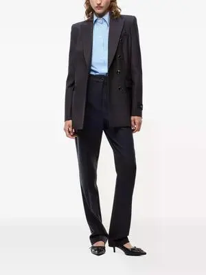 Pinko Logo Embroidered Cotton Shirt - Blue