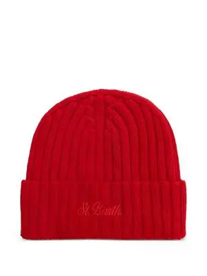MC2 SAINT BARTH Wengen Logo-embroidered Wool Beanie - Red