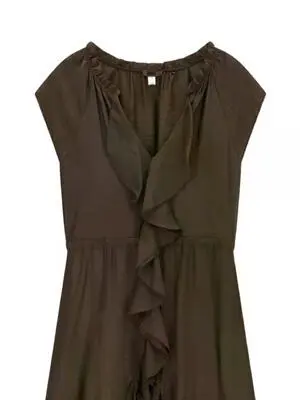 Guess Crinkled Ruffled Trim High-low Dress