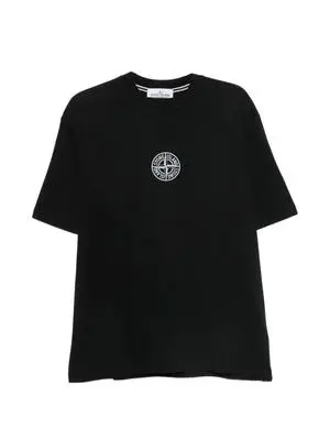 Stone Island Logo-print Crew-neck T-shirt - Black
