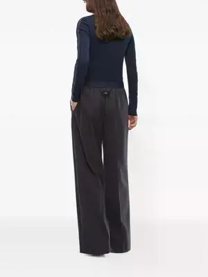 Pinko Stretch Wool-blend Palazzo Trousers