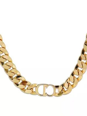 Dior Tone Monogram Choker Necklace