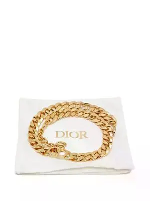 Dior Tone Monogram Choker Necklace