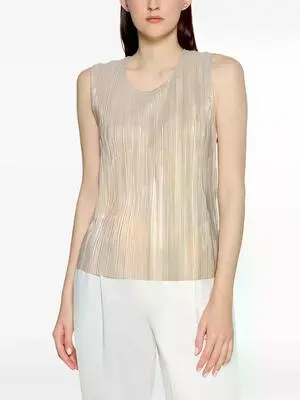 BETTY BARCLAY Plissé Effect Metallic Top
