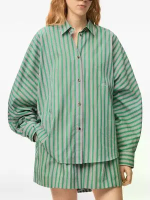 Loewe Striped Embroidered Anagram Shirt - Green