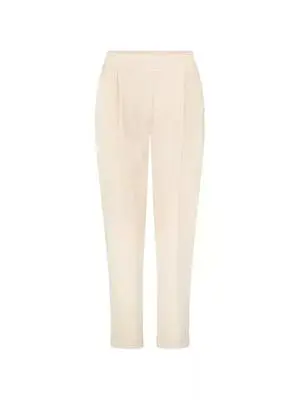 BETTY BARCLAY Pleated Turn-up Trousers - Neutrals