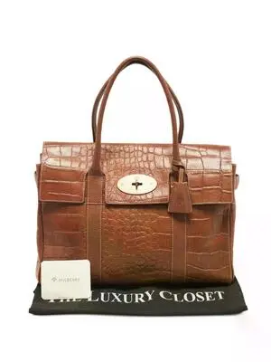 Mulberry Bayswater Croc-embossed Leather Tote Bag