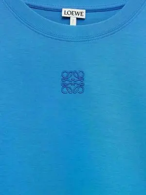 Loewe Asymmetric T-shirt With Anagram Embroidery - Blue
