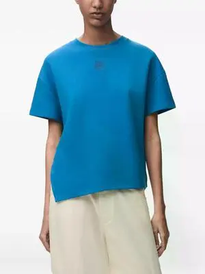 Loewe Asymmetric T-shirt With Anagram Embroidery - Blue