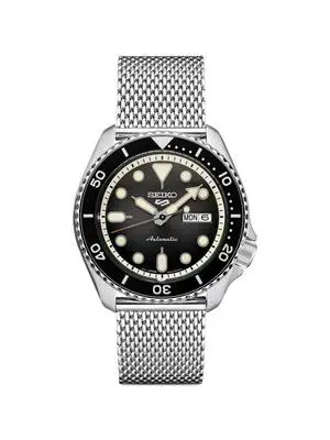 SEIKO PREOWNED Seiko 5 Sports Automatic Watch With Mesh Bracelet - Black