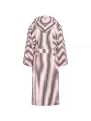 TEKLA Striped Hooded Dressing Gown - Red