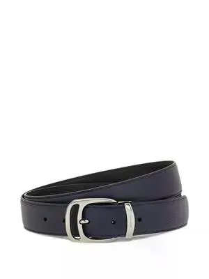 FERRAGAMO Reversible Grained Calf Leather Belt - Blue