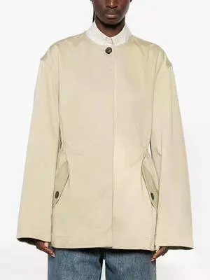 TOTEME Elasticated-waist Cotton Twill Jacket - Neutrals