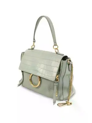 Chloé Crocodile-effect Ring Detail Shoulder Bag