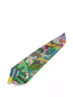 Hermès Twilly Dog-print Scarf - Green