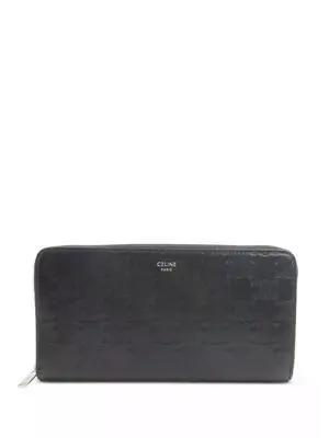 Celine Triomphe Embossed Zipped Wallet - Black