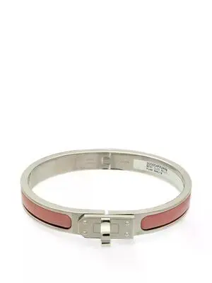 Hermès Mini Clic Kelly Enamel Bracelet - Silver