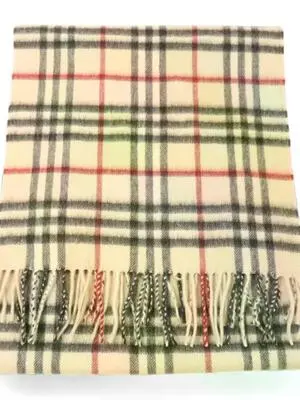 Burberry Check-pattern Fringed Scarf